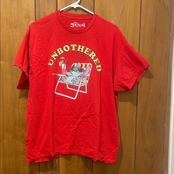 Disney | Shirts | Disney Red Stitch Unbothered Tee | Poshmark